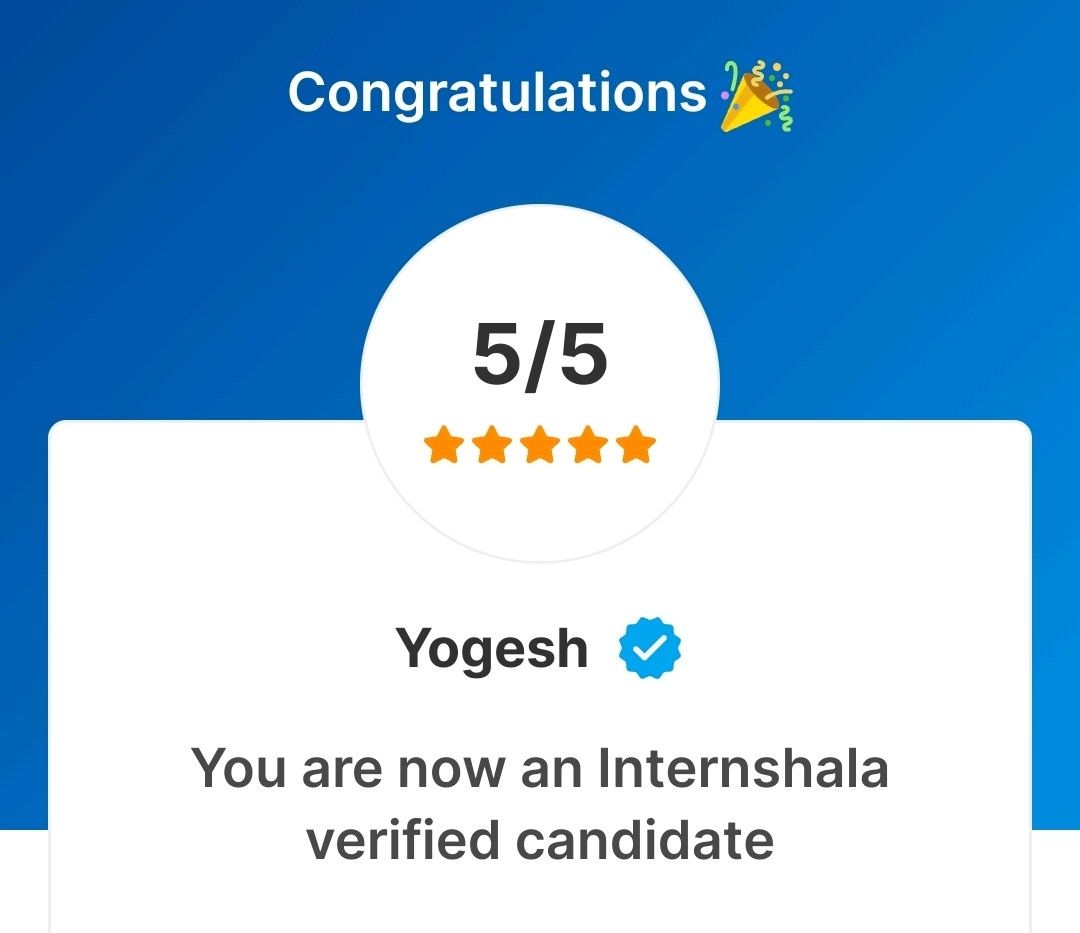 Yogesh Pandey on LinkedIn: #internshala Yogesh Pandey on LinkedIn: #internshala