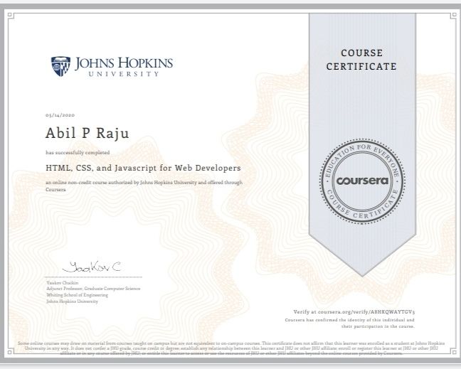 Abil P Raju on LinkedIn: #html #css #javascript #johnshopkinsuniversity ... Abil P Raju on LinkedIn: #html #css #javascript #johnshopkinsuniversity ...