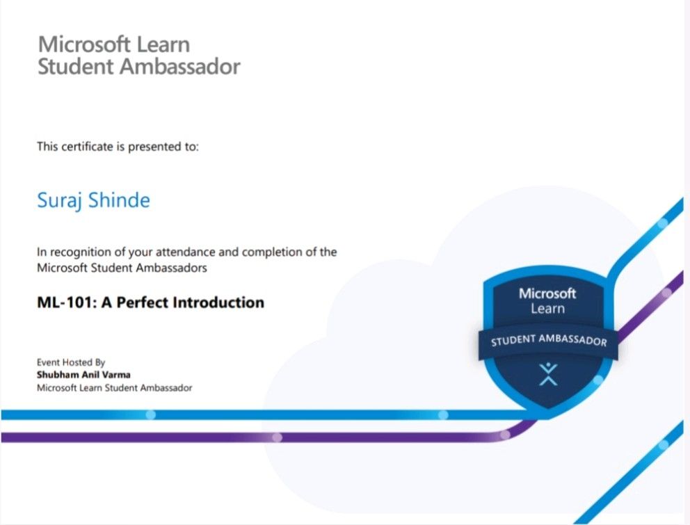 Suraj Shinde on LinkedIn: #mlsa #microsoftlearnstudentambassador # ... Suraj Shinde on LinkedIn: #mlsa #microsoftlearnstudentambassador # ...