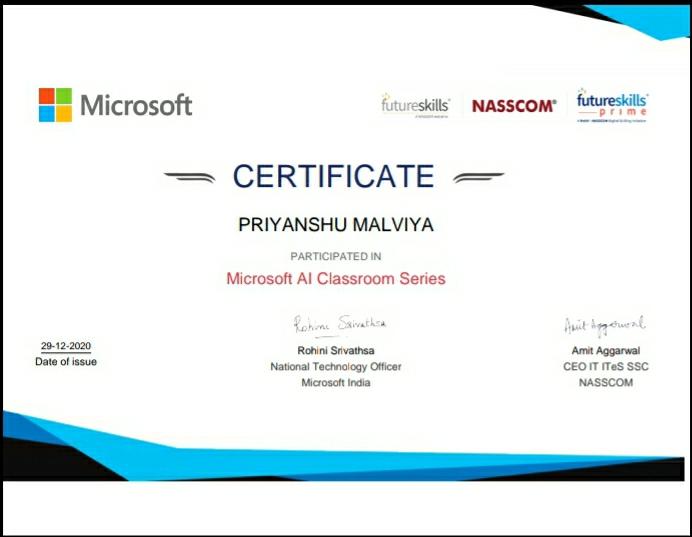Priyanshu Malviya on LinkedIn: #microsoftazure #microsoftai #sageuniversity Priyanshu Malviya on LinkedIn: #microsoftazure #microsoftai #sageuniversity