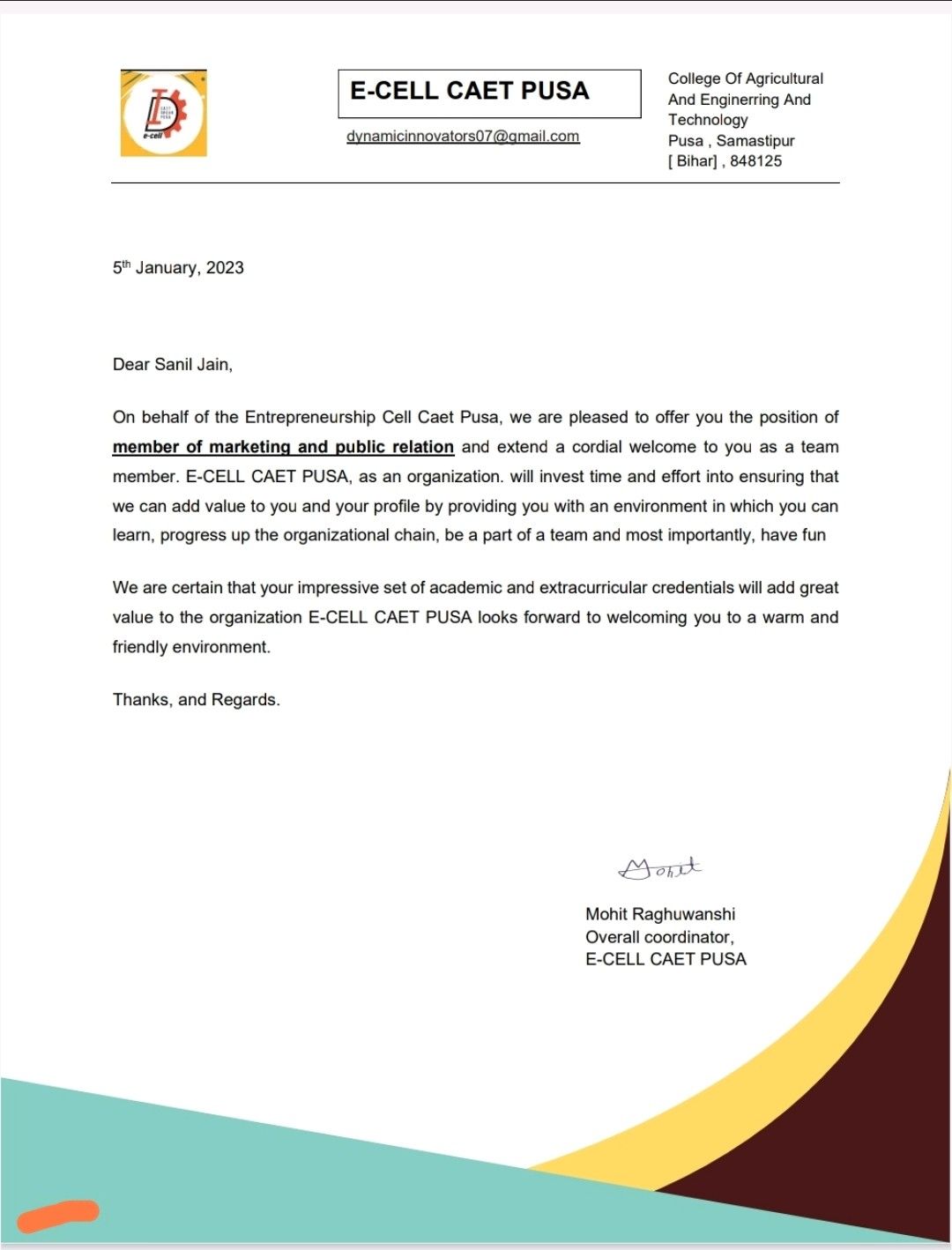 Sanil Jain on LinkedIn: #ecell Sanil Jain on LinkedIn: #ecell