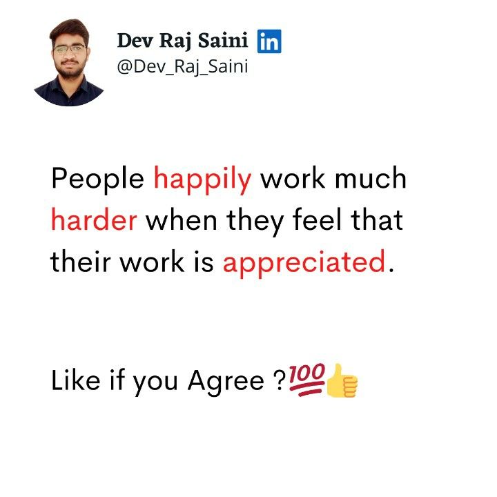 Dev Raj Saini LinkedIn‘de: Appreciation improves productivity. When ... Dev Raj Saini LinkedIn‘de: Appreciation improves productivity. When ...