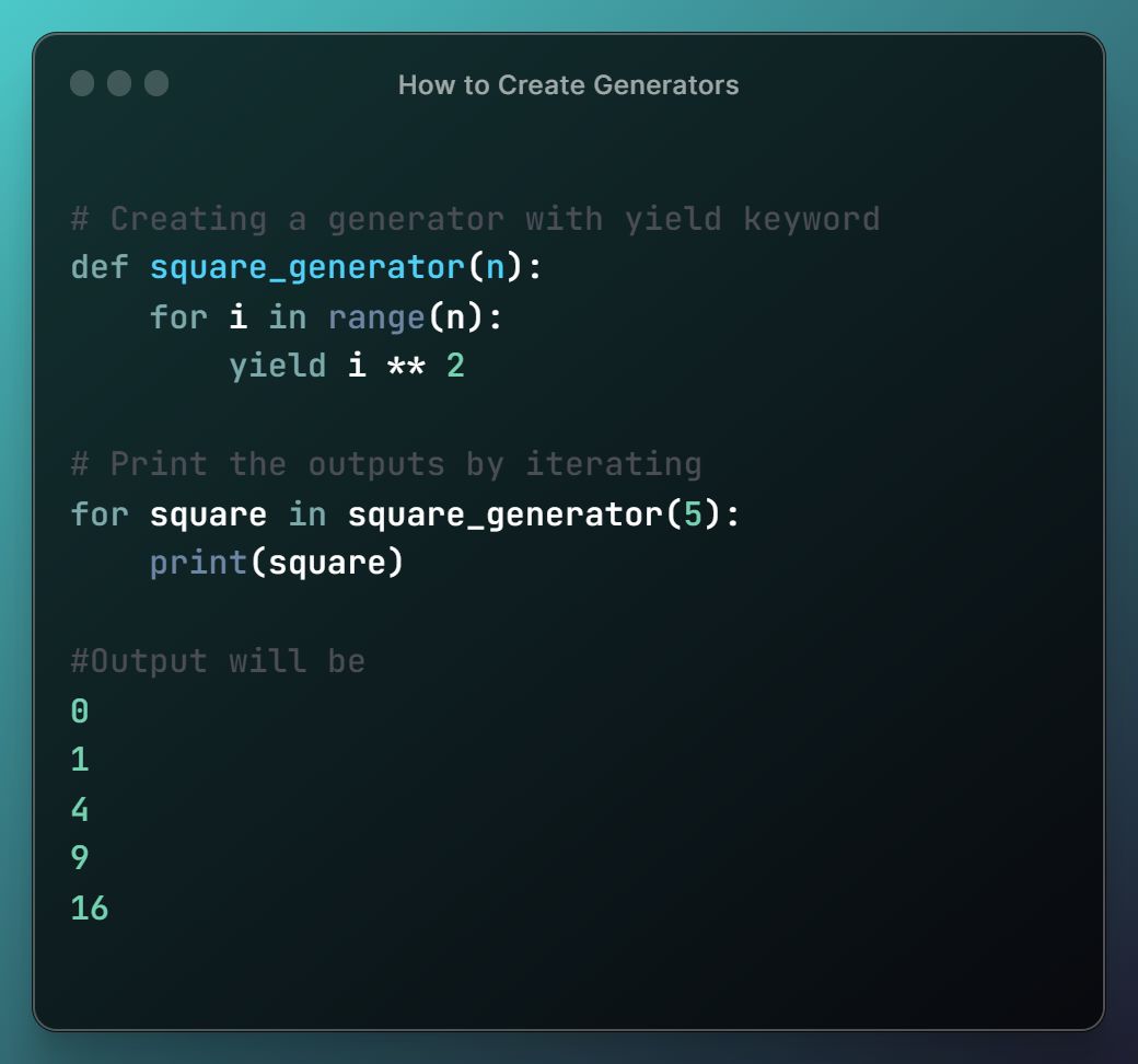Can Arslan on LinkedIn: #python #pythonprogramming #generators #yield # ... Can Arslan on LinkedIn: #python #pythonprogramming #generators #yield # ...