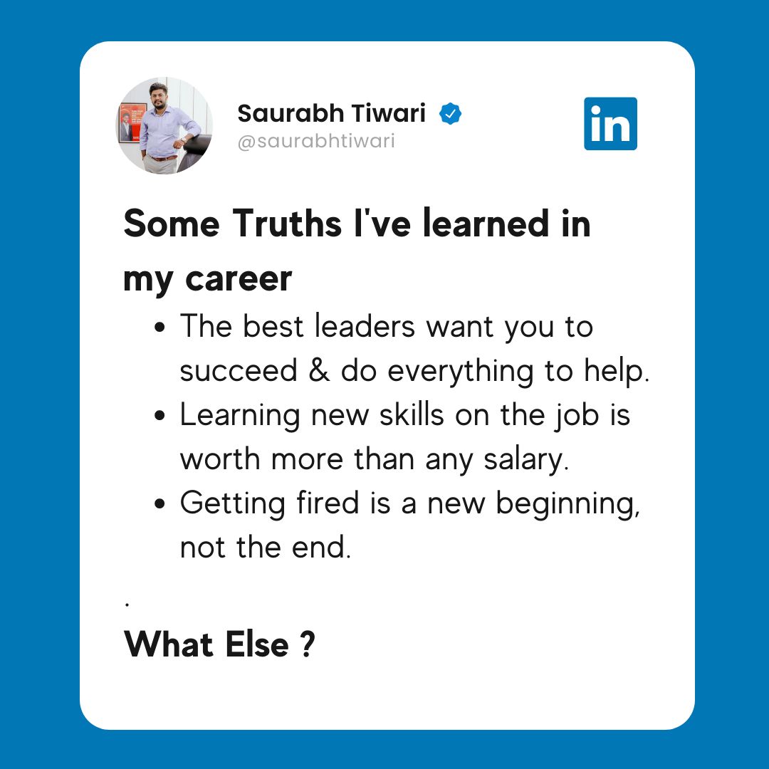 Saurabh Tiwari LinkedIn‘de: What Else ? | 16 yorum Saurabh Tiwari LinkedIn‘de: What Else ? | 16 yorum