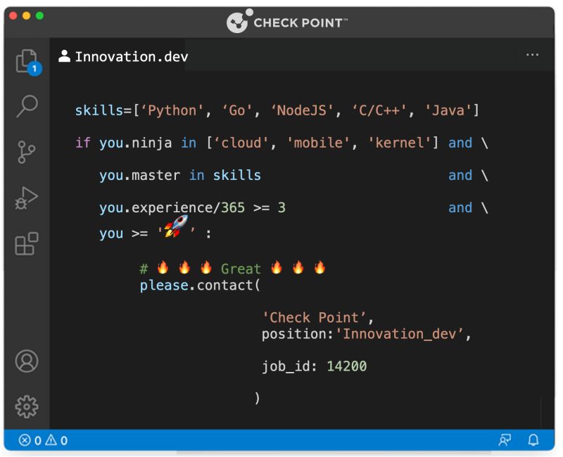 Eden Portnoy on LinkedIn: The innovation team at Check Point is looking ... Eden Portnoy on LinkedIn: The innovation team at Check Point is looking ...