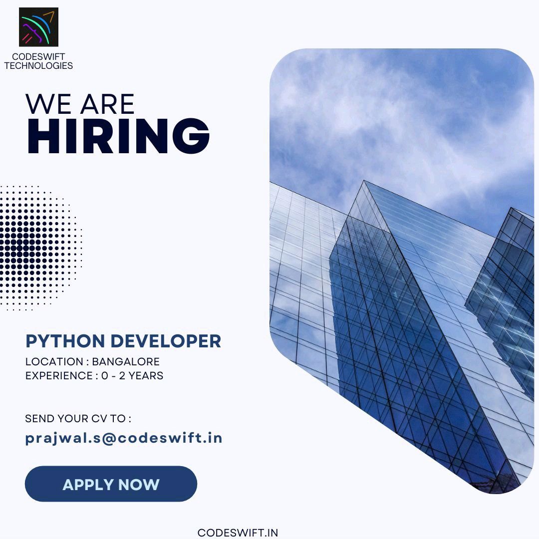 Abhijith Shettigar on LinkedIn: #pythondeveloperjobs #python Abhijith Shettigar on LinkedIn: #pythondeveloperjobs #python