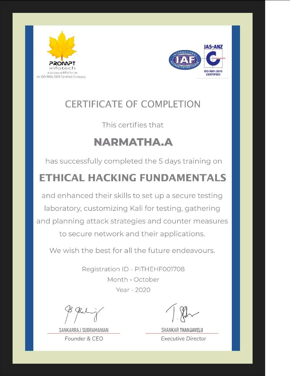 Narmatha Annadurai on LinkedIn: #ethicalhacking Narmatha Annadurai on LinkedIn: #ethicalhacking