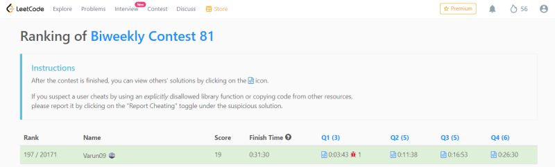 #coding #leetcode #ranking #contest | Varun Bhutada | 14 comments #coding #leetcode #ranking #contest | Varun Bhutada | 14 comments