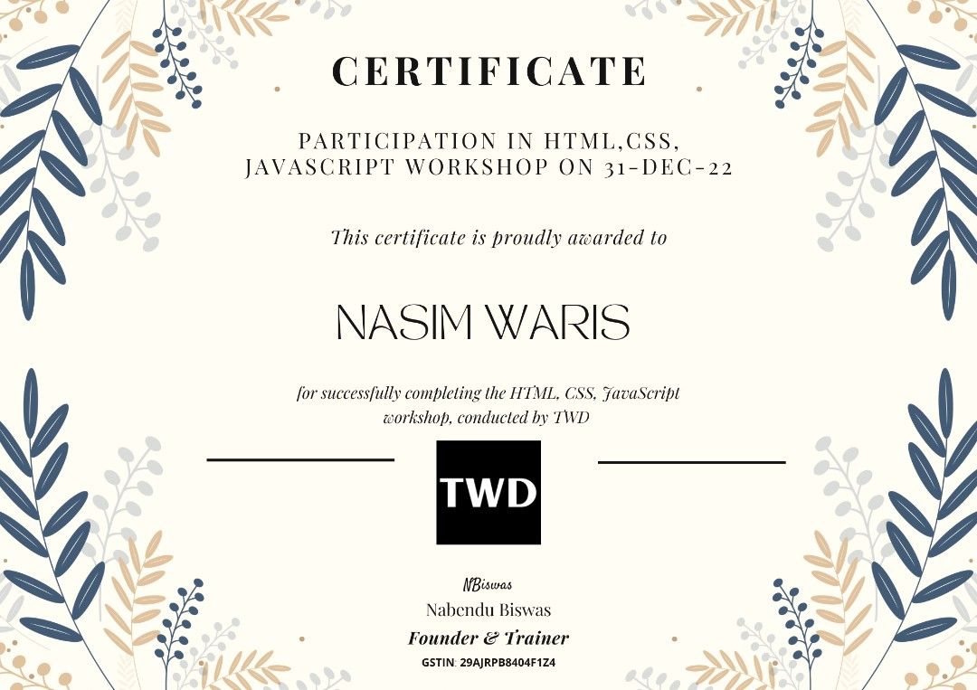 Nasim Waris on LinkedIn: #html #css #javascript #twd Nasim Waris on LinkedIn: #html #css #javascript #twd