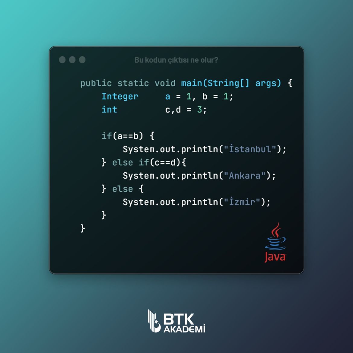 #java #javaquiz #javaprogramming #javadeveleoper #btkakademi #yazılım ... #java #javaquiz #javaprogramming #javadeveleoper #btkakademi #yazılım ...