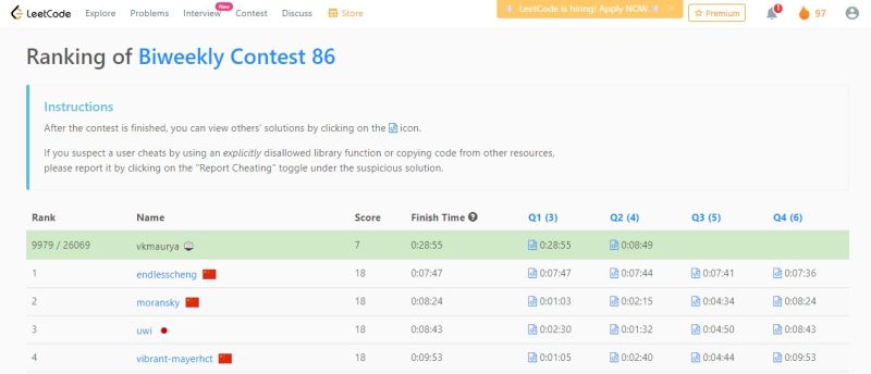 Vinay Kumar Maurya on LinkedIn: #connections #leetcode #contest Vinay Kumar Maurya on LinkedIn: #connections #leetcode #contest