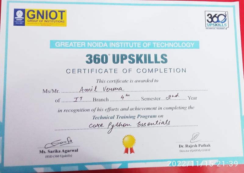 Amit Verma on LinkedIn: certificate of python programming Amit Verma on LinkedIn: certificate of python programming