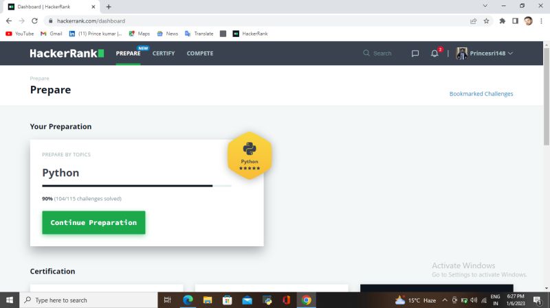 Prince Kumar on LinkedIn: Hacker Rank 5 star in Python. Prince Kumar on LinkedIn: Hacker Rank 5 star in Python.