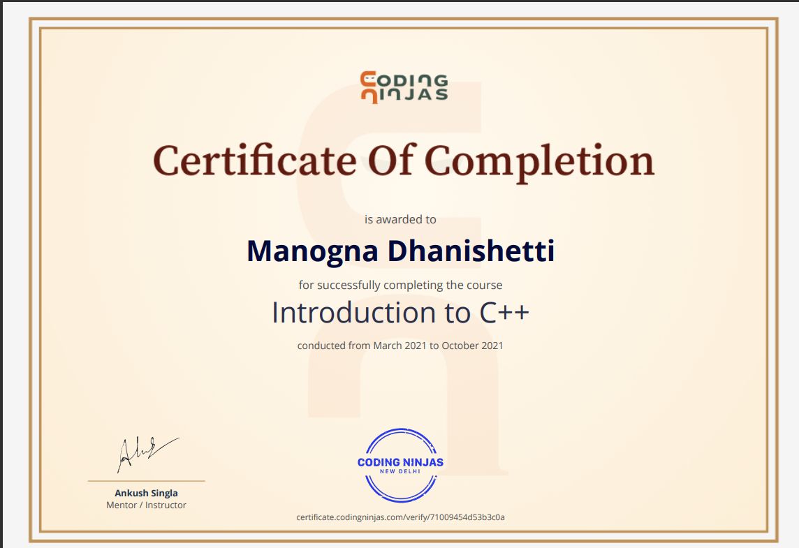 Manogna Dhanishetti on LinkedIn: #c #coding Manogna Dhanishetti on LinkedIn: #c #coding