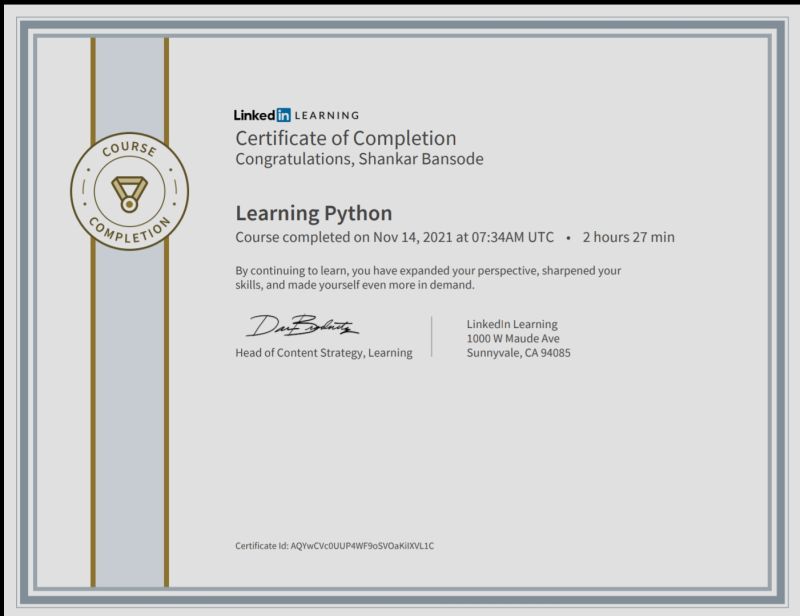 Shankar Bansode on LinkedIn: #python Shankar Bansode on LinkedIn: #python