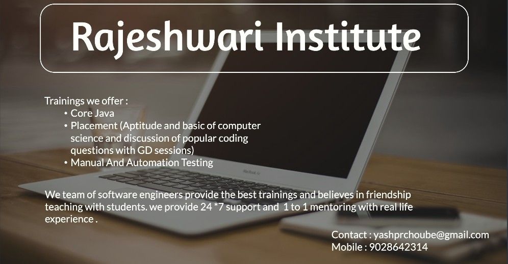 Yash Choube on LinkedIn: #corejava #training #placement #testing # ... Yash Choube on LinkedIn: #corejava #training #placement #testing # ...