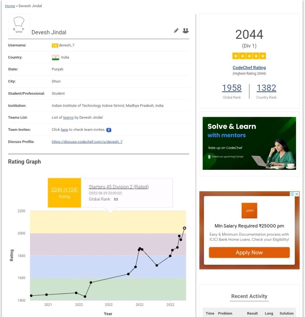 Devesh Jindal on LinkedIn: #codechef #starters #competitiveprogramming ... Devesh Jindal on LinkedIn: #codechef #starters #competitiveprogramming ...