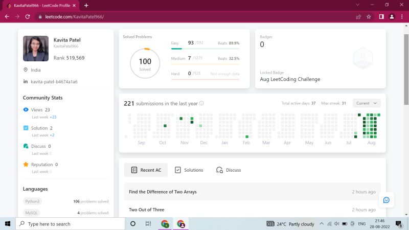 Kavita Patel on LinkedIn: #leetcode #coding #pythonprogramming Kavita Patel on LinkedIn: #leetcode #coding #pythonprogramming