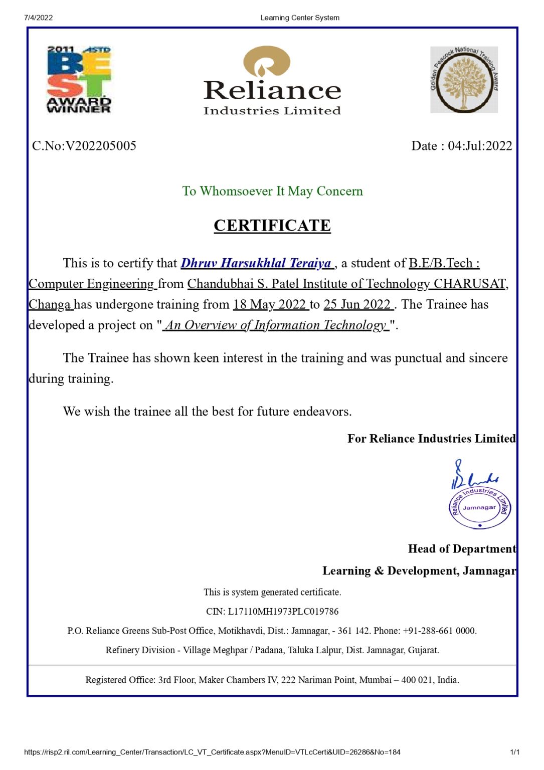#connections #training #internship | DHRUV TERAIYA #connections #training #internship | DHRUV TERAIYA