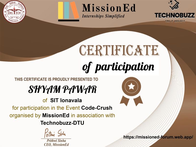 I'm delighted to participate in Code-Crush, a mind-boggling coding quiz ... I'm delighted to participate in Code-Crush, a mind-boggling coding quiz ...