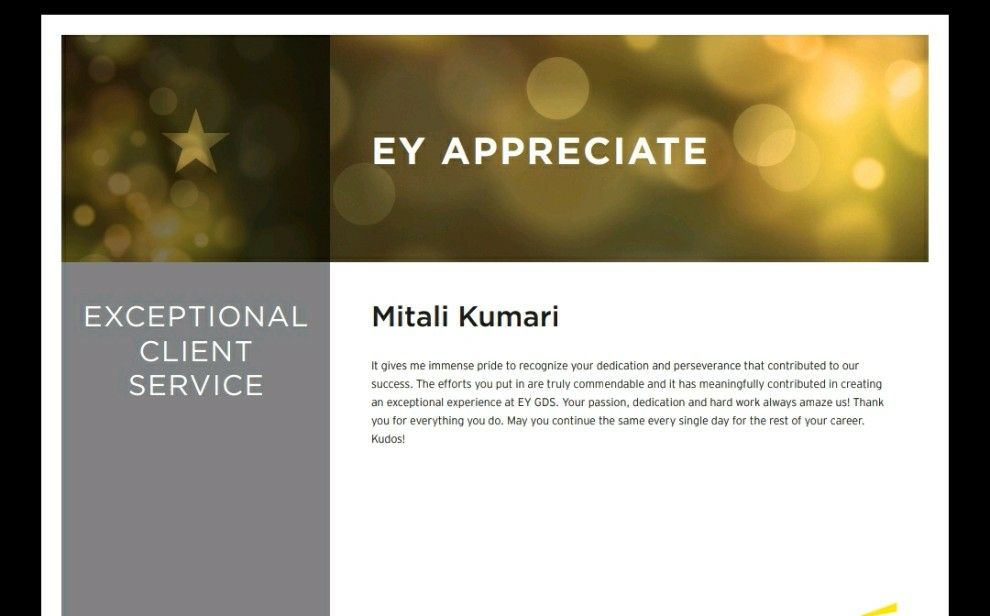 Mitali Kumari on LinkedIn: #eygds | 16 comments Mitali Kumari on LinkedIn: #eygds | 16 comments