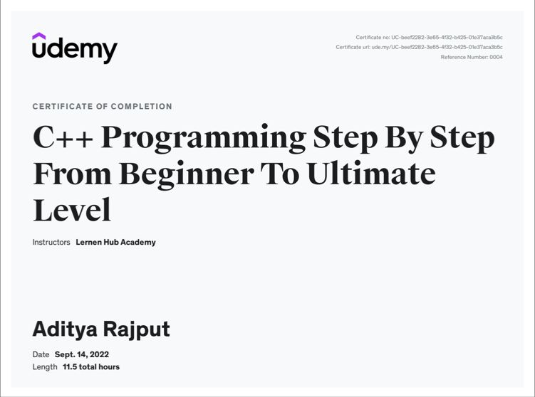Aditya Rajput on LinkedIn: #programming #udemy #cpp Aditya Rajput on LinkedIn: #programming #udemy #cpp