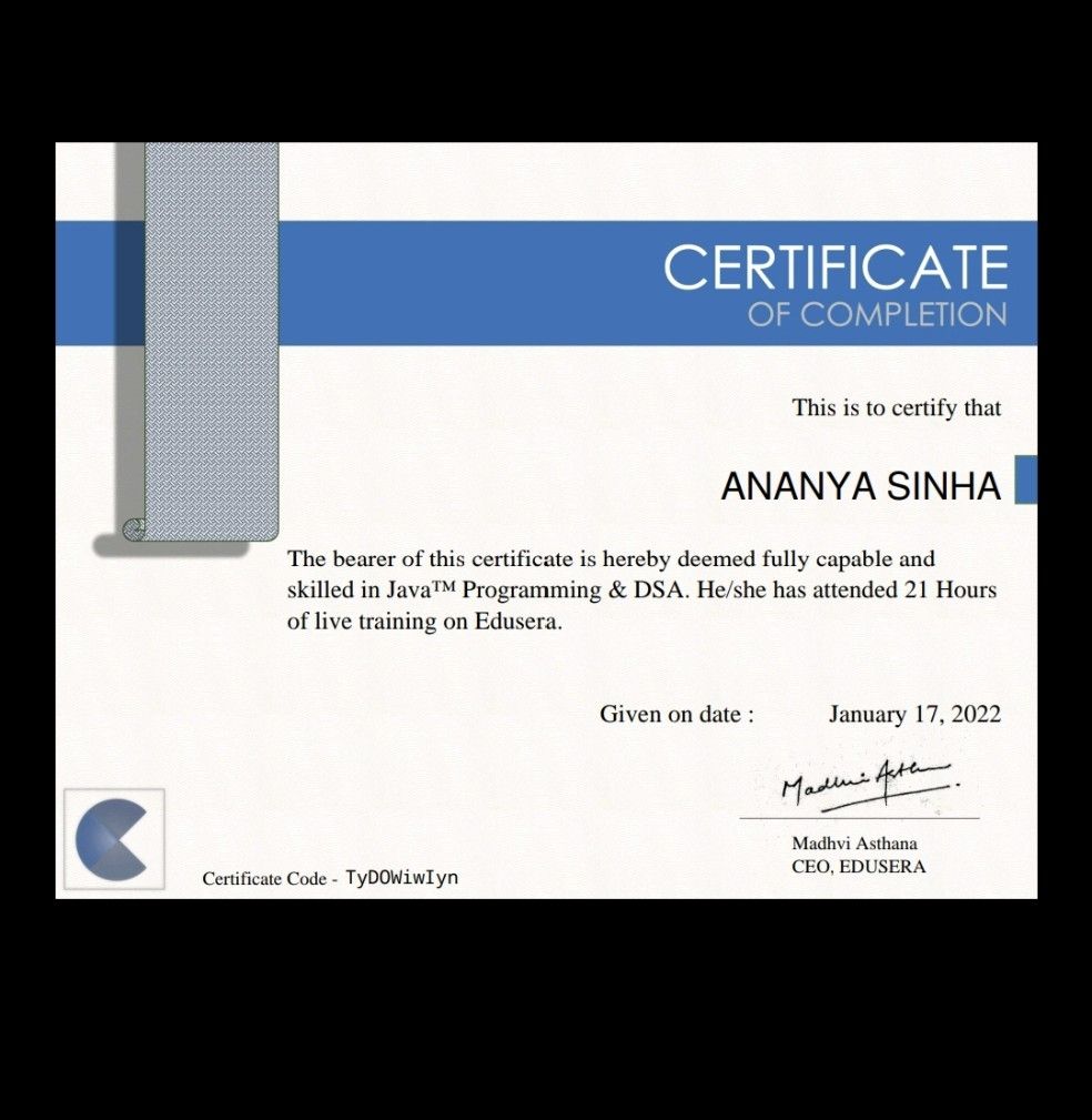Ananya Sinha on LinkedIn: #javaprogramming #dsa #programming #programmer Ananya Sinha on LinkedIn: #javaprogramming #dsa #programming #programmer