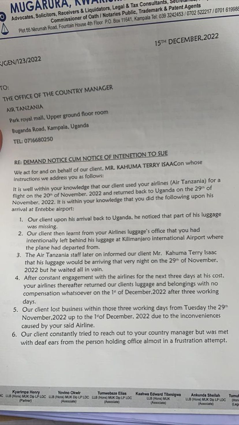 Kahuma Terry on LinkedIn: This is my demand notice/notice of intention ... Kahuma Terry on LinkedIn: This is my demand notice/notice of intention ...