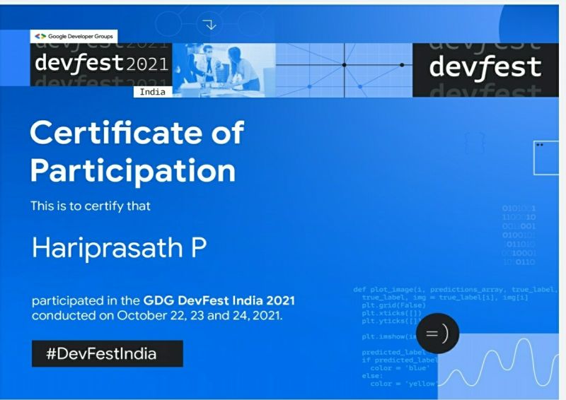 Hari Prasath on LinkedIn: #devfest2021 Hari Prasath on LinkedIn: #devfest2021