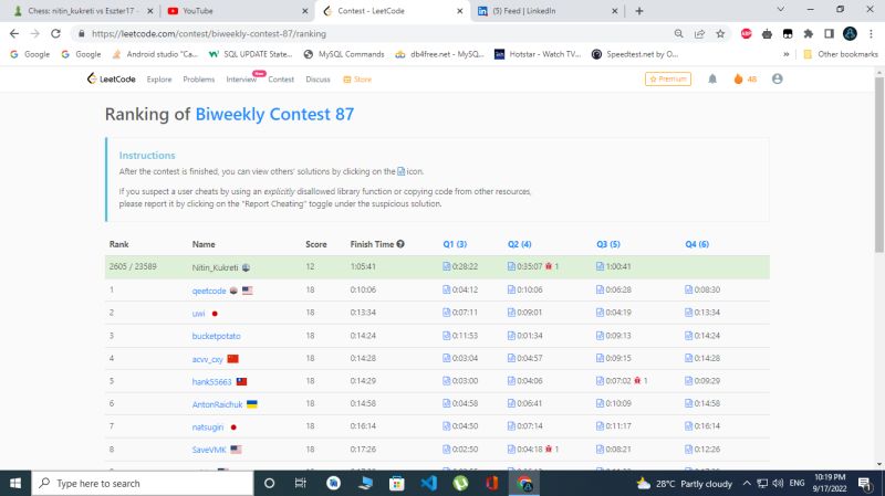 Nitin Kukreti on LinkedIn: #dsa #leetcode #leecodecontest #biweekly87 Nitin Kukreti on LinkedIn: #dsa #leetcode #leecodecontest #biweekly87