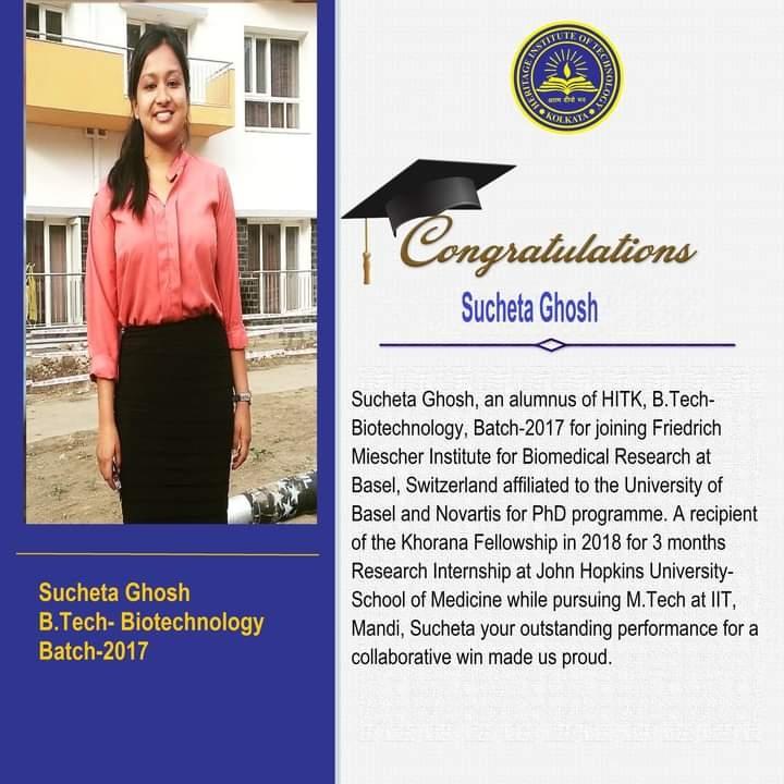 Heritage Institute of Technology on LinkedIn: Proud moment... Sucheta Ghosh Heritage Institute of Technology on LinkedIn: Proud moment... Sucheta Ghosh