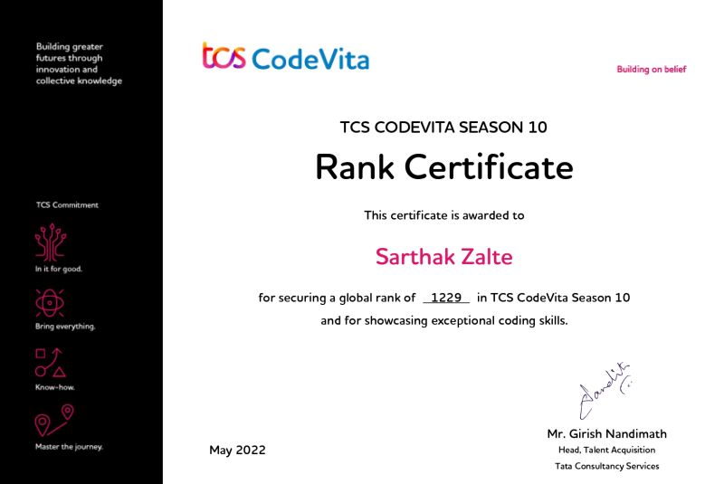 Sarthak Zalte on LinkedIn: #codevita #programming #skills #tcs # ... Sarthak Zalte on LinkedIn: #codevita #programming #skills #tcs # ...