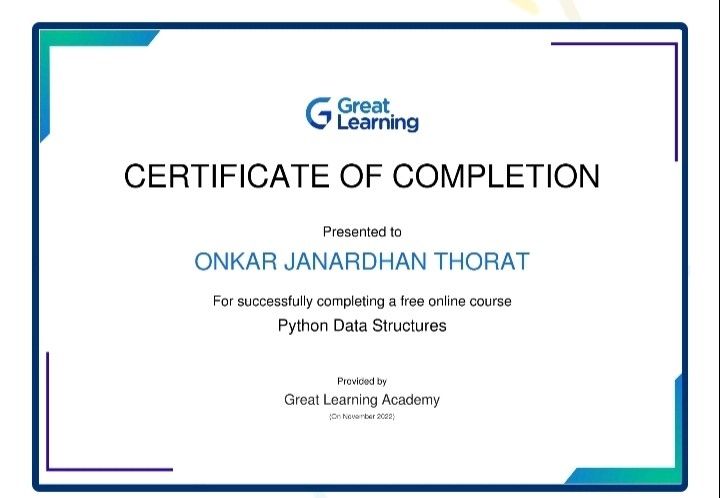 Onkar Thorat on LinkedIn: I have successfully completed python data ... Onkar Thorat on LinkedIn: I have successfully completed python data ...