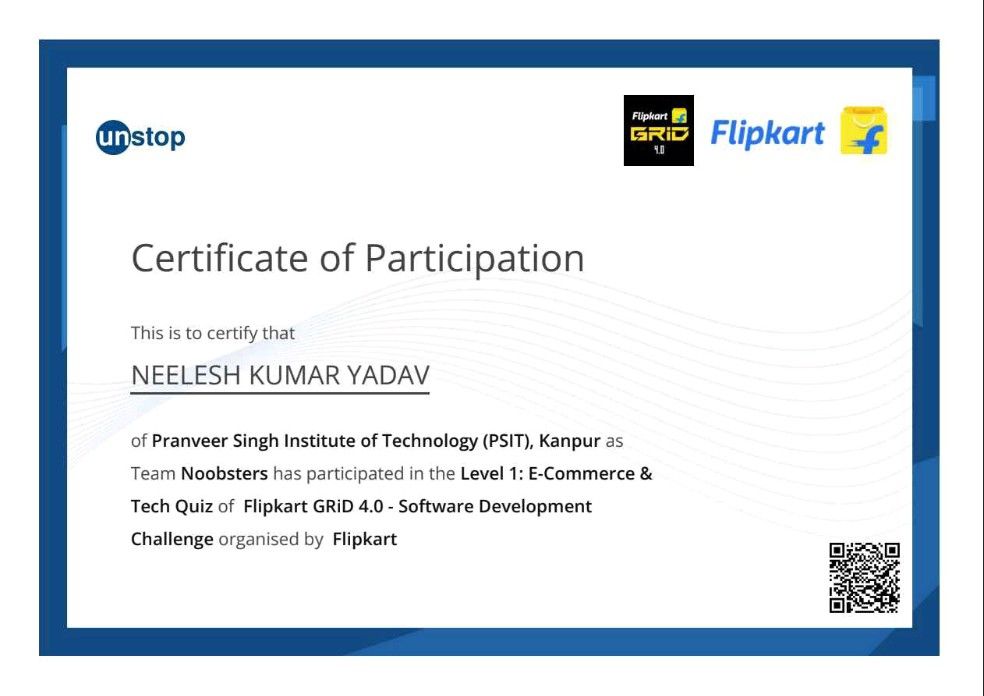 Neelesh Kumar yadav on LinkedIn: #flipkartgrid #flipkart Neelesh Kumar yadav on LinkedIn: #flipkartgrid #flipkart
