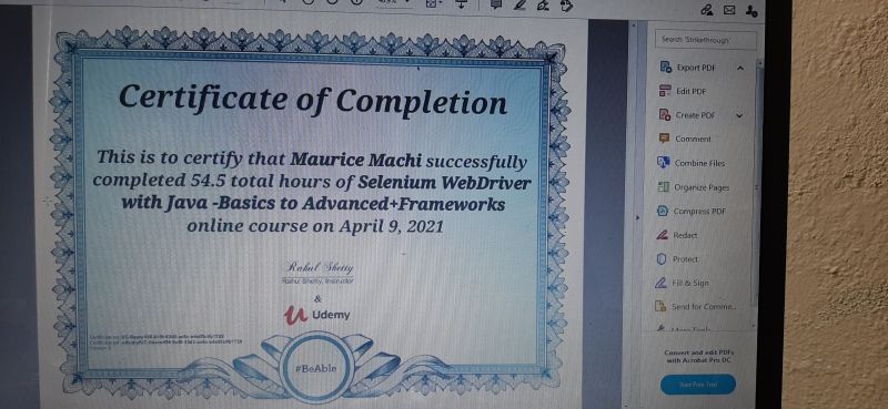 Certified Selenium Automation Tester/Developer. Proud of this ... Certified Selenium Automation Tester/Developer. Proud of this ...