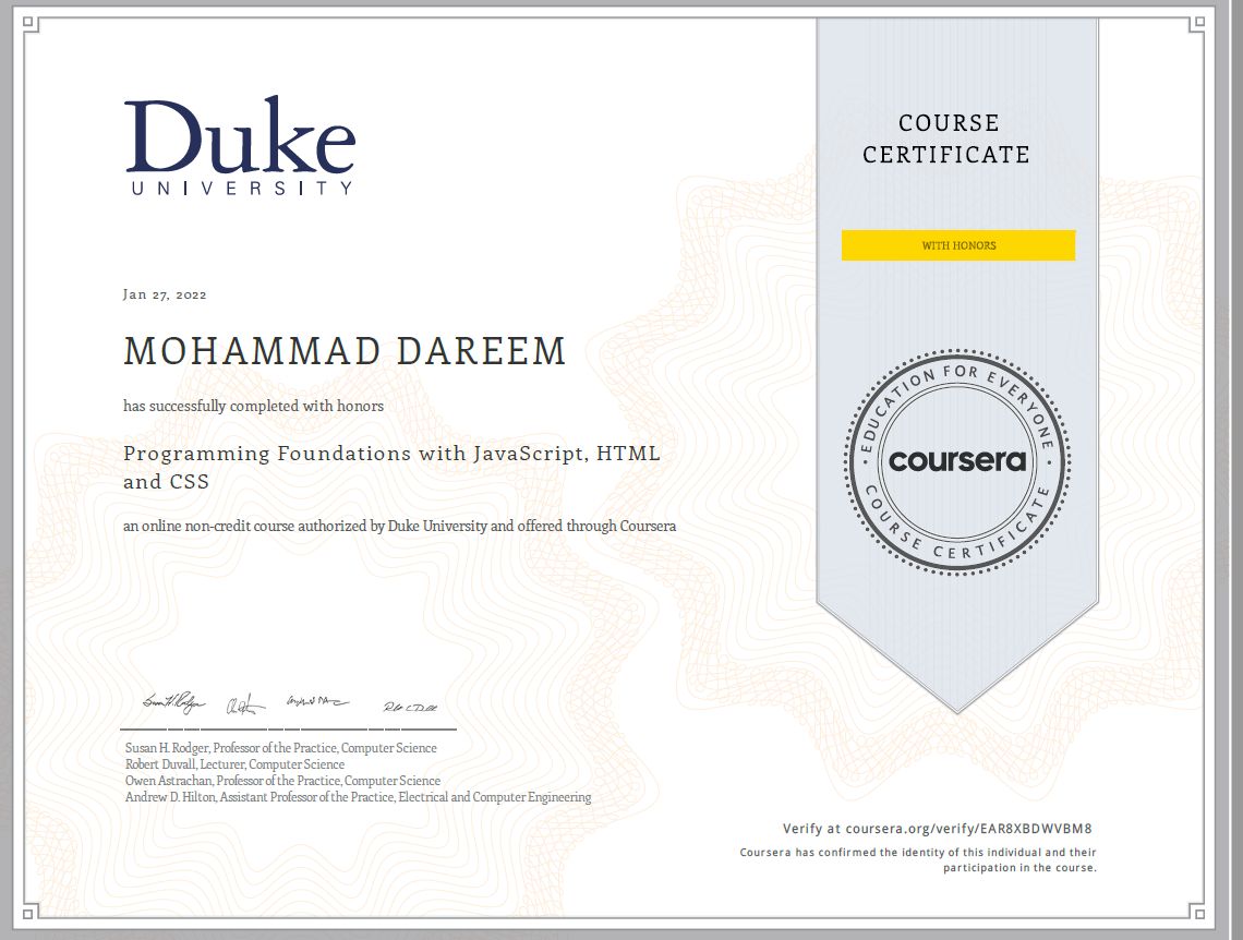 Mohammad Dareem on LinkedIn: Completed Programming Foundations with ... Mohammad Dareem on LinkedIn: Completed Programming Foundations with ...