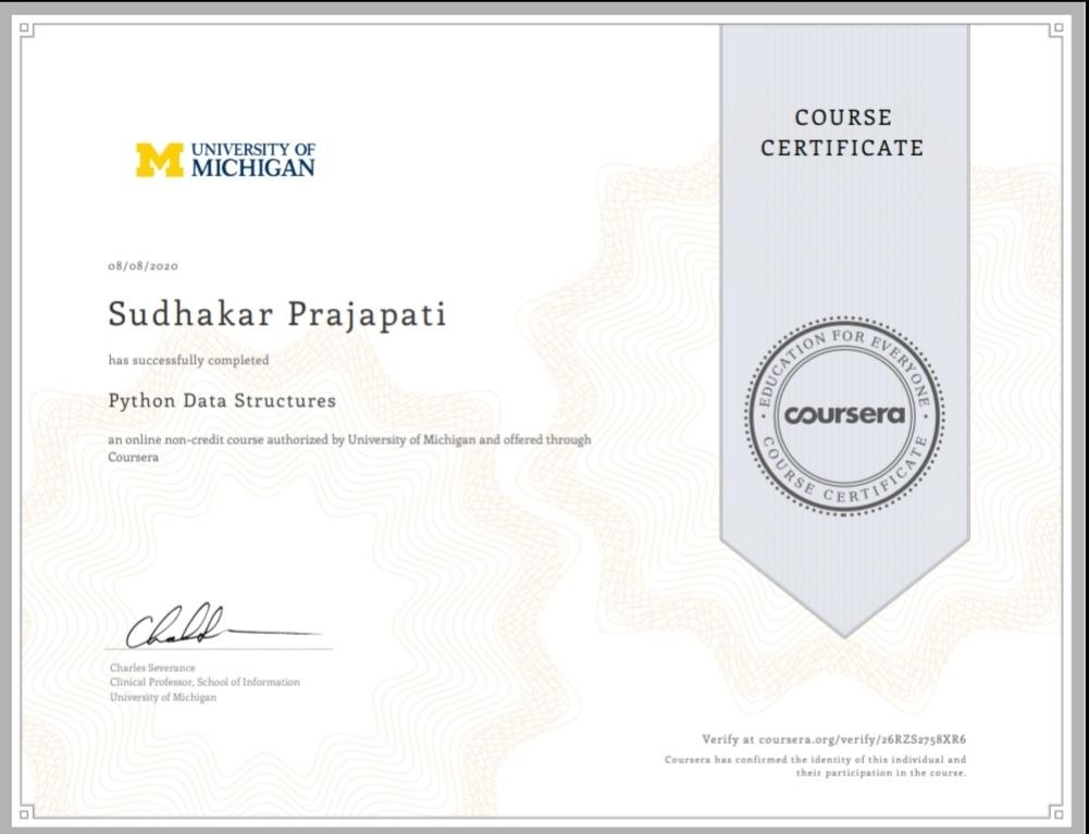 Sudhakar Prajapati on LinkedIn: #python #pythonprogramming #coursera # ... Sudhakar Prajapati on LinkedIn: #python #pythonprogramming #coursera # ...