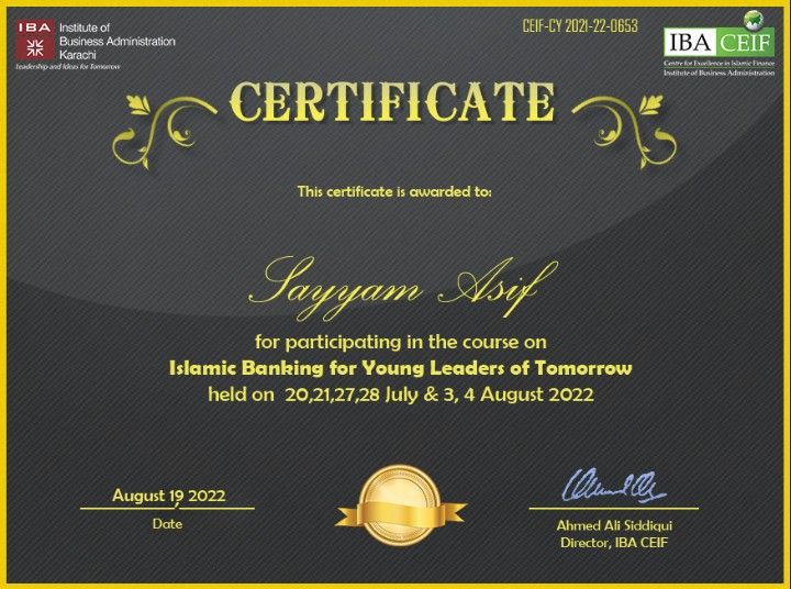 Sayyam Asif on LinkedIn: Alhamdulilah awarded with a Certificate ... Sayyam Asif on LinkedIn: Alhamdulilah awarded with a Certificate ...