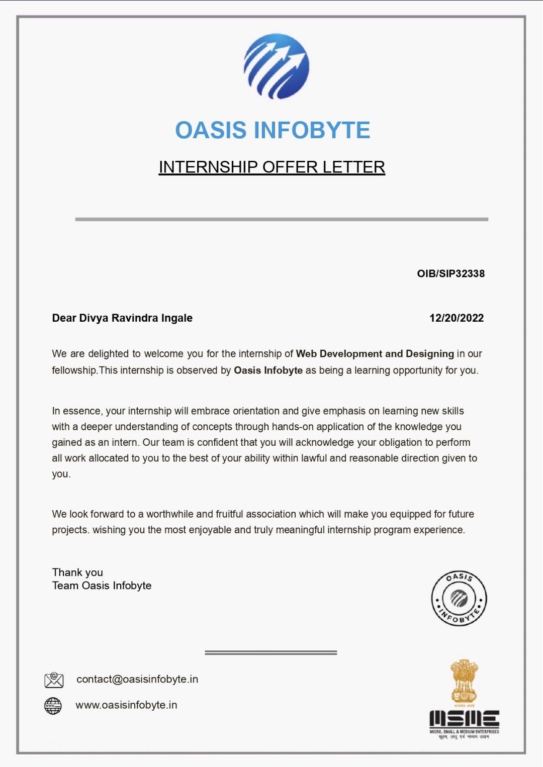 Divya Ingale on LinkedIn: #webdevelopment #oasisinfobyte Divya Ingale on LinkedIn: #webdevelopment #oasisinfobyte