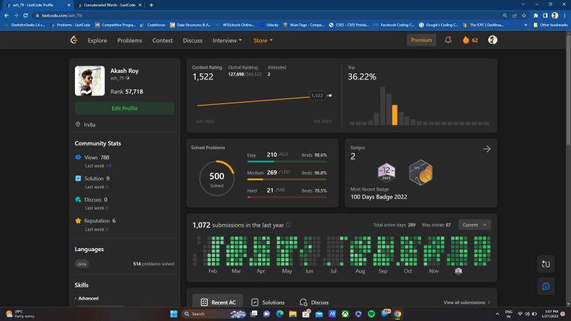 Akash Roy on LinkedIn: #500th #coding #leetcode #practice Akash Roy on LinkedIn: #500th #coding #leetcode #practice