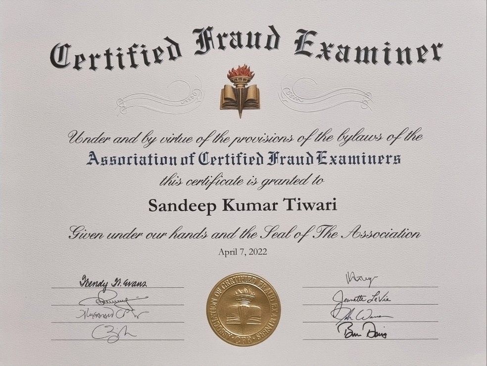 What a day to begin with, recieved my certificate for CFE and ... What a day to begin with, recieved my certificate for CFE and ...
