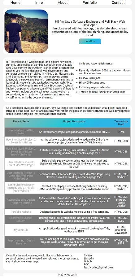Today for #100DaysOfCode I finished my digital resume using LESS at ... Today for #100DaysOfCode I finished my digital resume using LESS at ...