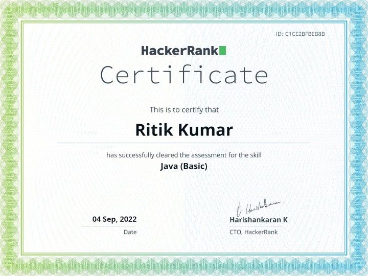 Ritik Kumar on LinkedIn: #java #hackerrank #coding Ritik Kumar on LinkedIn: #java #hackerrank #coding
