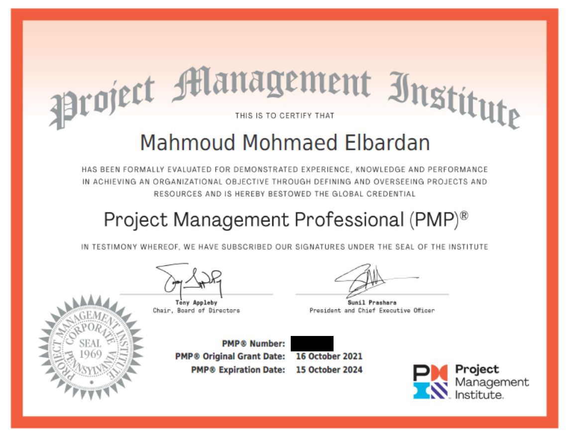 Mahmoud Elbardan,(PMP)®,(PMI-RMP)® on LinkedIn: Officially PMP ... Mahmoud Elbardan,(PMP)®,(PMI-RMP)® on LinkedIn: Officially PMP ...