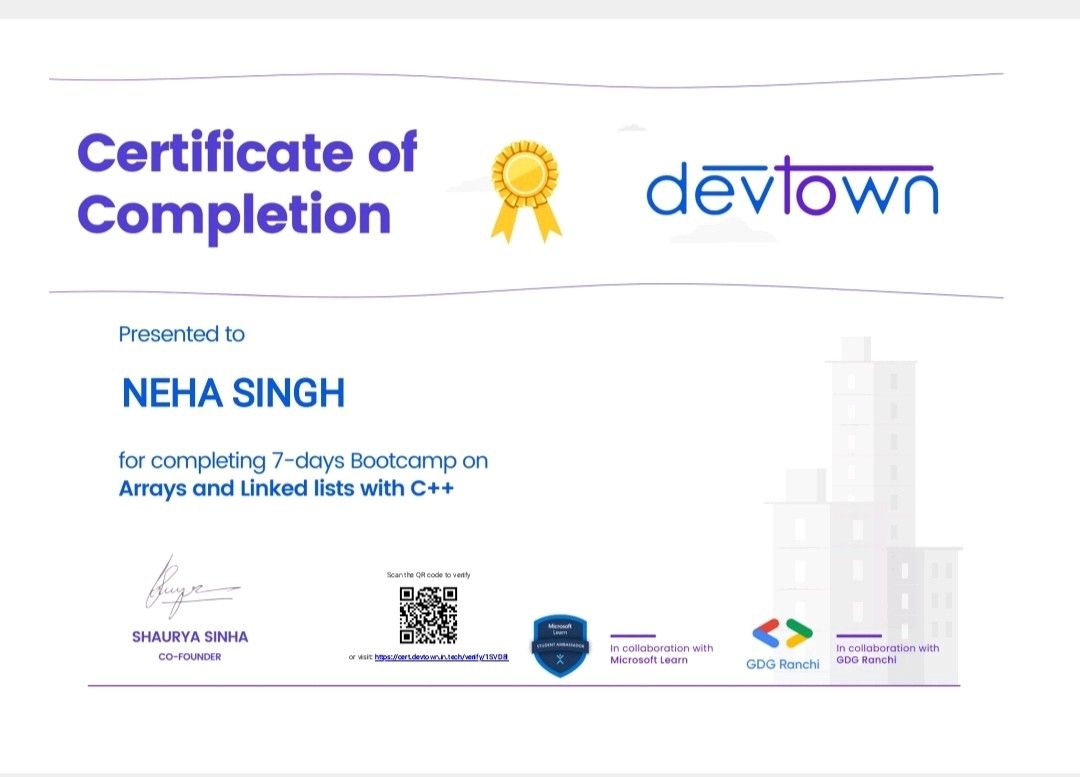 NEHA SINGH on LinkedIn: #dsa NEHA SINGH on LinkedIn: #dsa