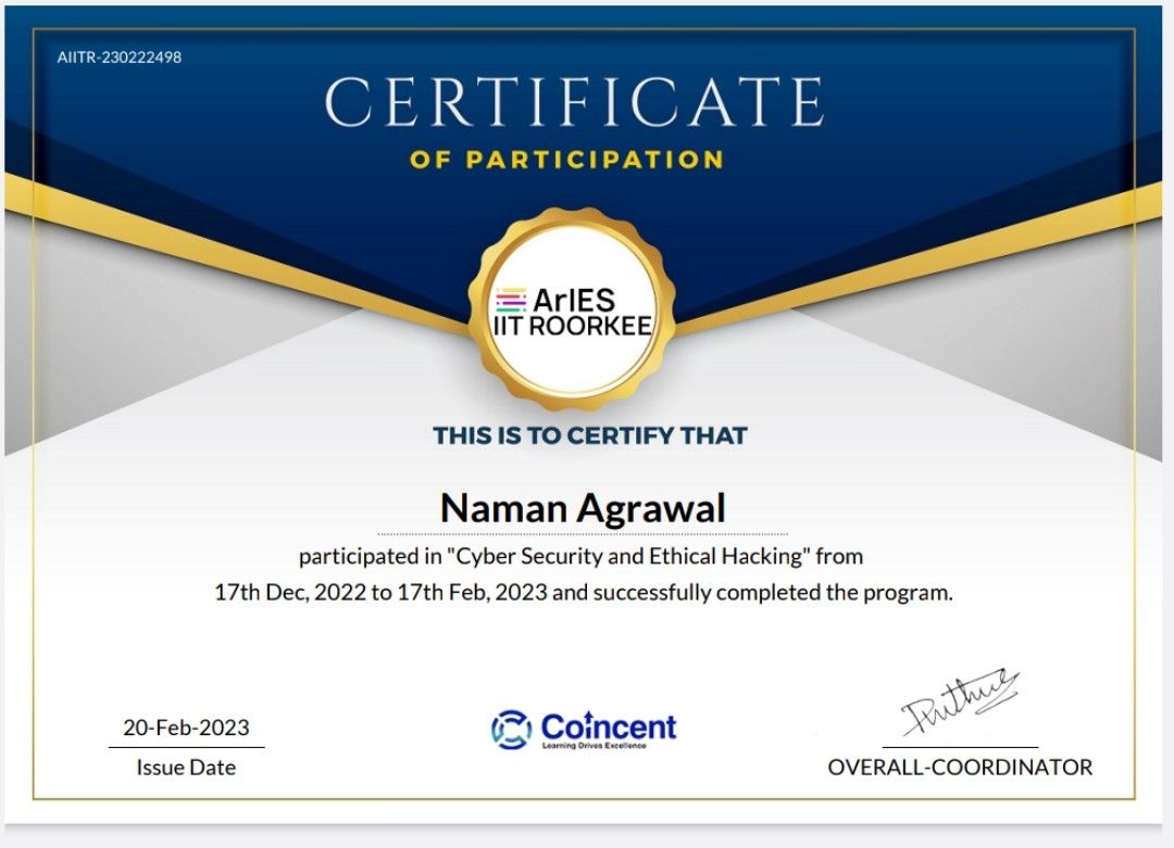 Naman Agrawal on LinkedIn: #ethicalhacking #cybersecurity # ... Naman Agrawal on LinkedIn: #ethicalhacking #cybersecurity # ...
