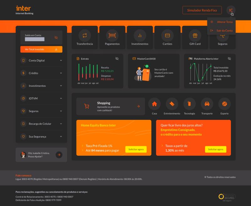 Na live de ontem fizemos o tão pedido Dark Mode da interface do Inter ... Na live de ontem fizemos o tão pedido Dark Mode da interface do Inter ...