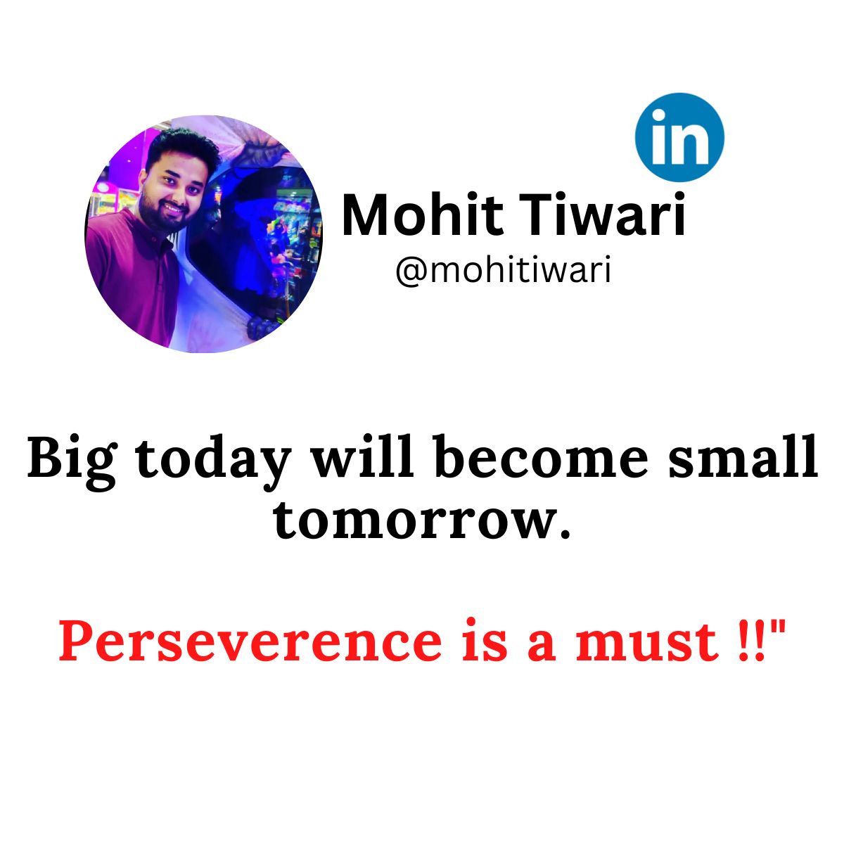 Mohit Tiwari posted on LinkedIn Mohit Tiwari posted on LinkedIn