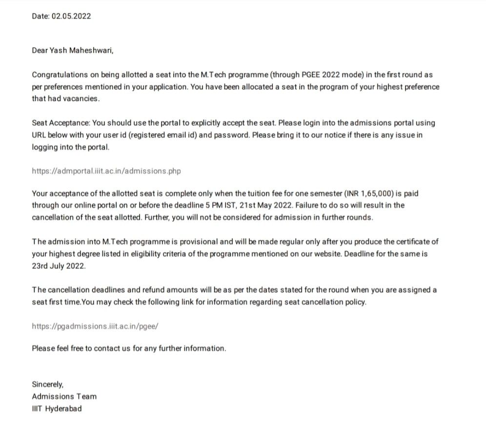 Yash Maheshwari on LinkedIn: #iiit #iiith #mtech #gate2022 | 72 comments Yash Maheshwari on LinkedIn: #iiit #iiith #mtech #gate2022 | 72 comments