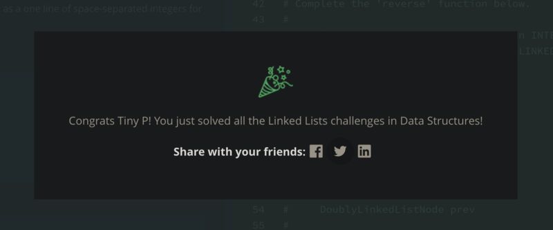 Tiny P Christhudas on LinkedIn: #hackerrank #linkedlist #algorithms # ... Tiny P Christhudas on LinkedIn: #hackerrank #linkedlist #algorithms # ...